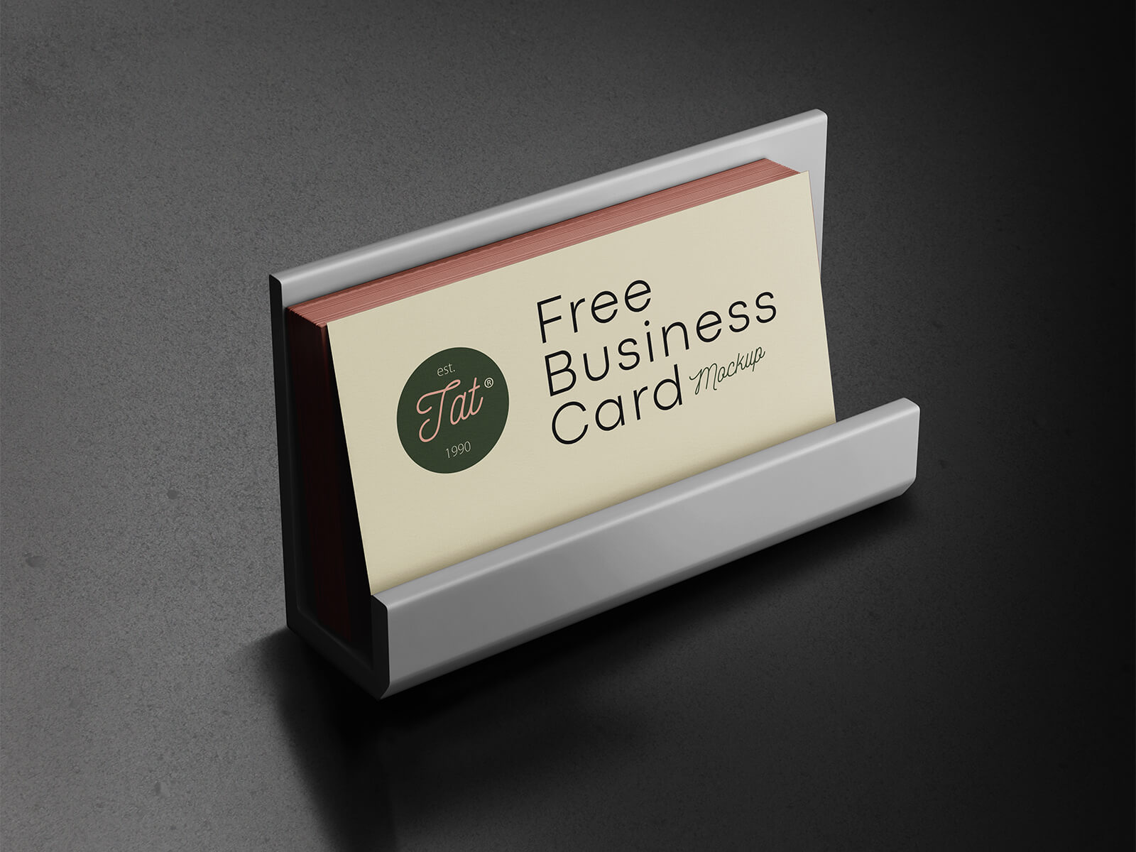 Desk Business Card Holder Mockup Set | Free PSD Templates