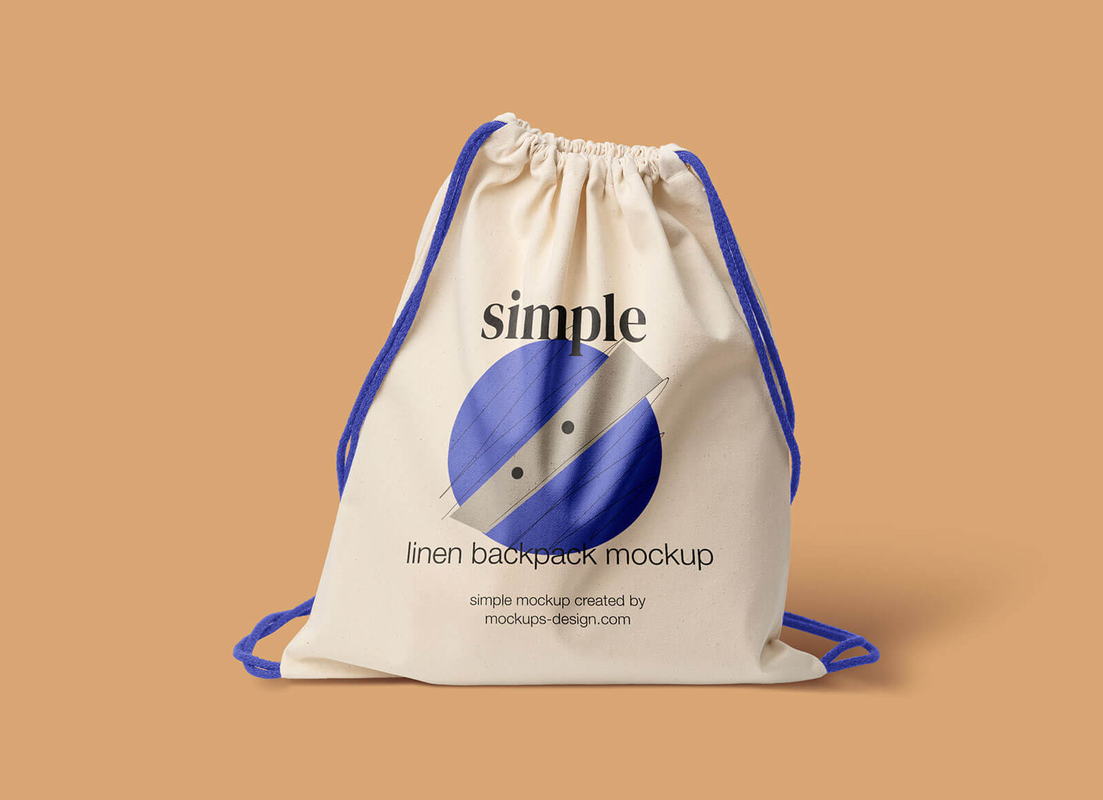 Drawstring Linen Backpack Mockup Free PSD Templates