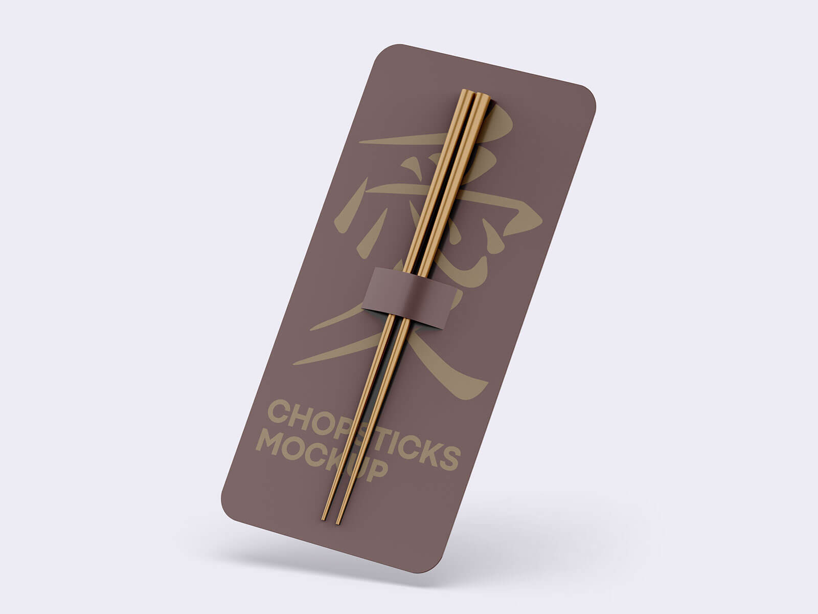 Metallic Chopsticks Sleeve Mockup | Free PSD Templates