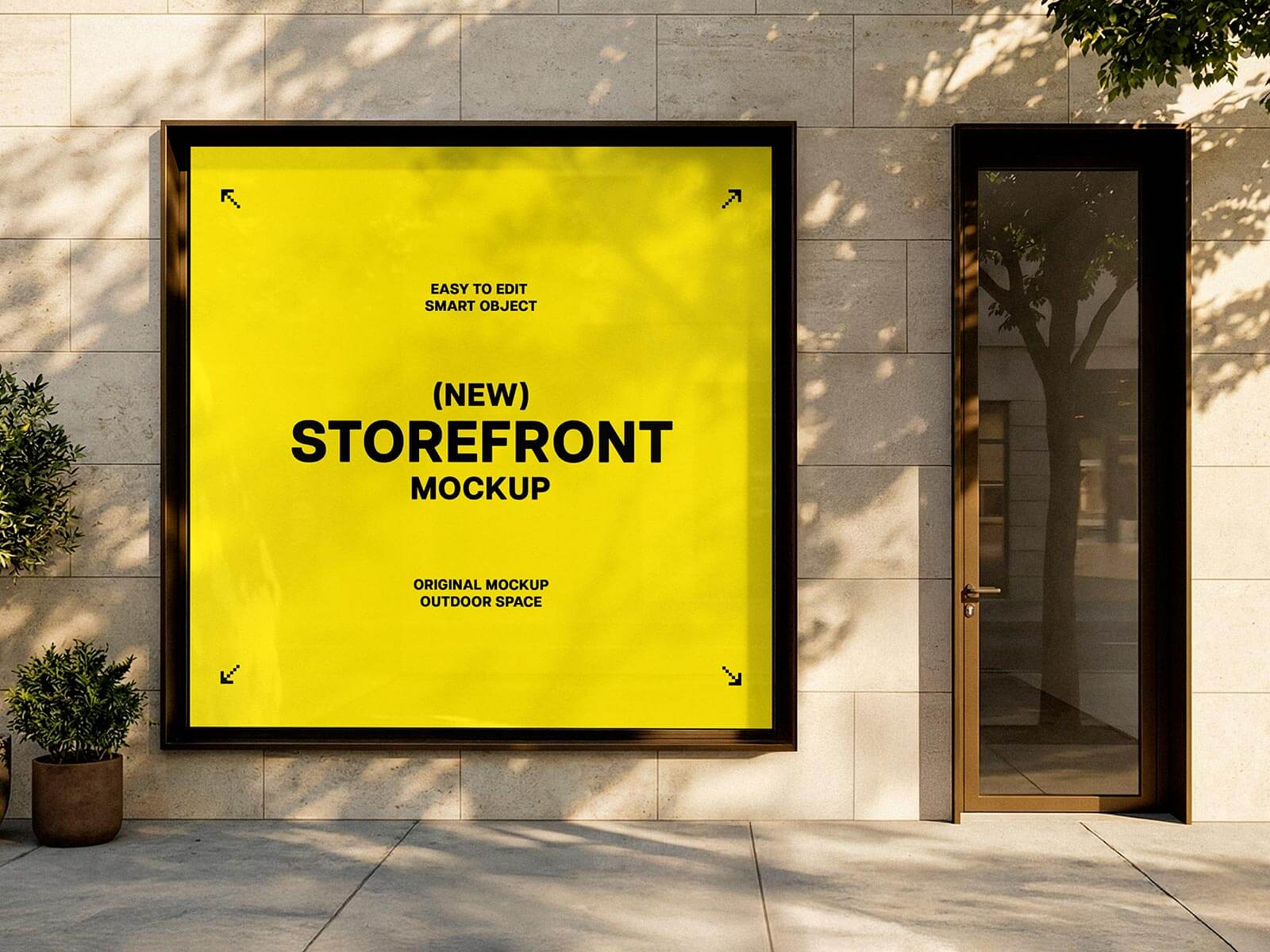 Storefront Square Poster Mockup | Free PSD Templates