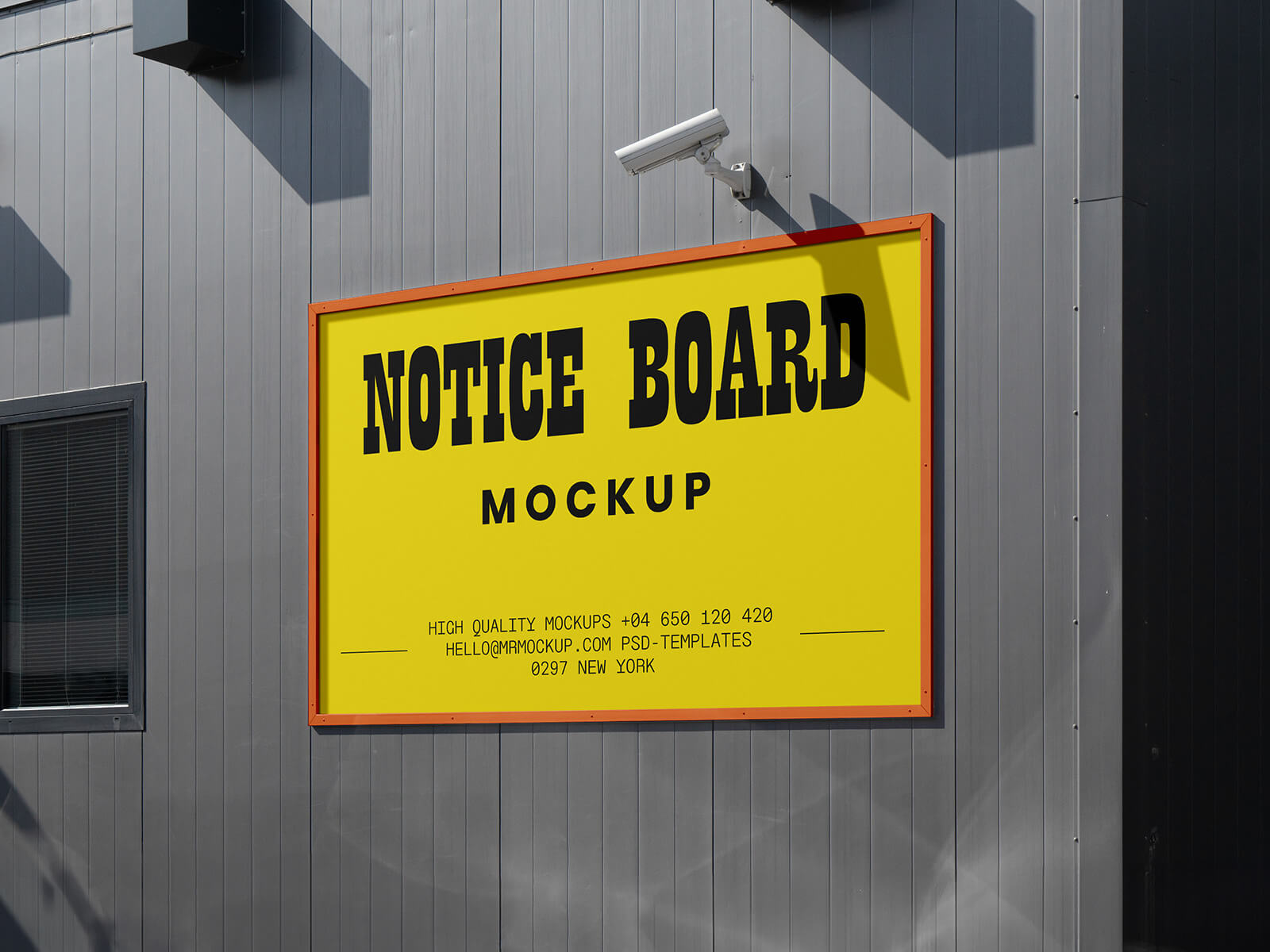 Wall Mounted Bulletin Notice Board Mockup | Free PSD Templates