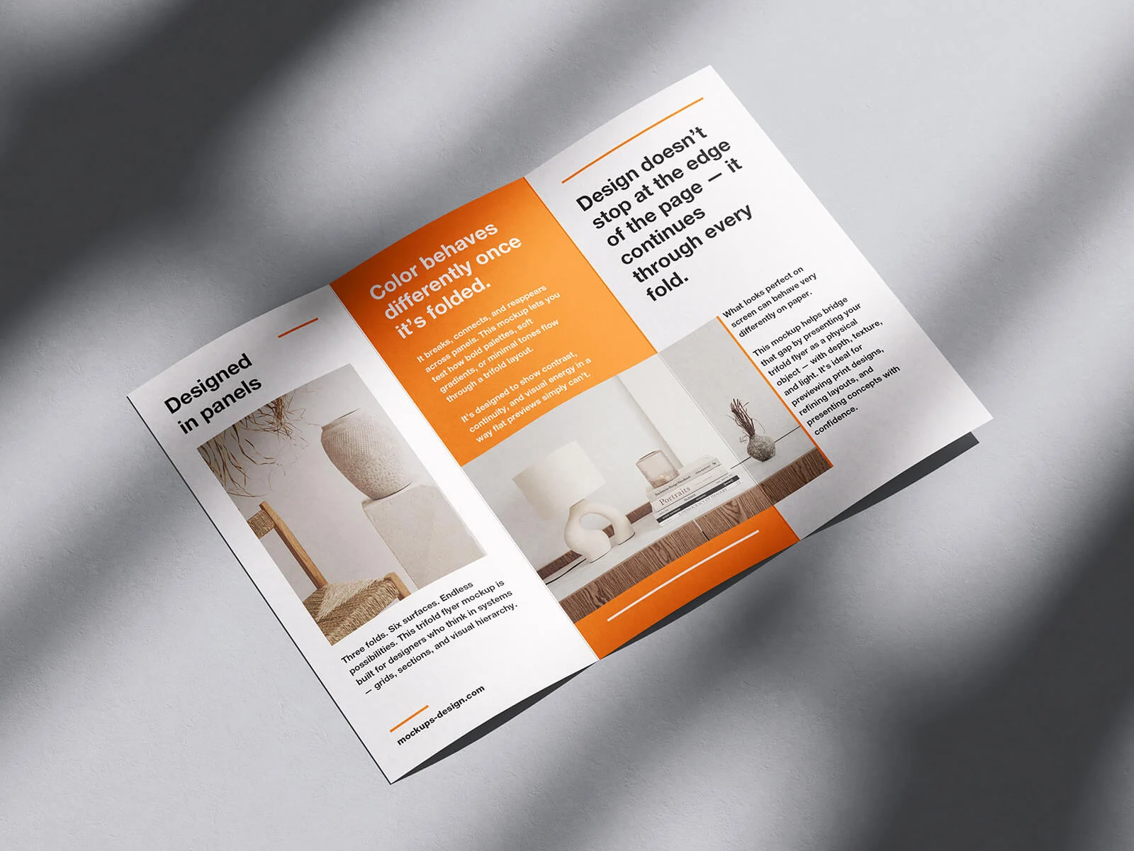 Ultra-Realistic Tri-Fold Brochure Mockups with Organic Shadows | Free ...