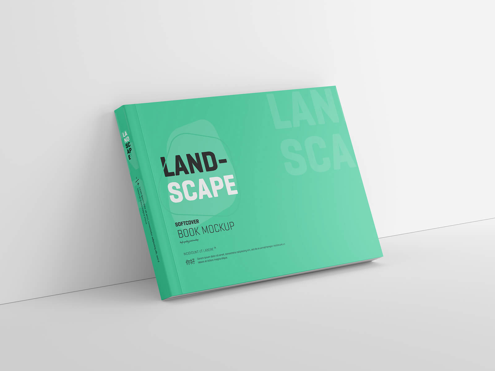 Free Softcover Landscape Book Cover Mockup | Free PSD Templates