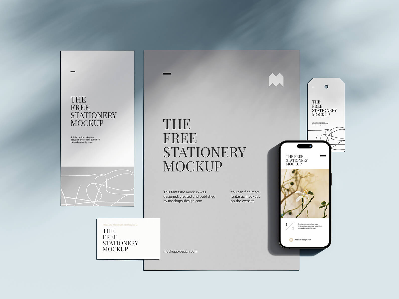 5 Free Shadow Stationery With iPhone Mockup Files | Free PSD Templates