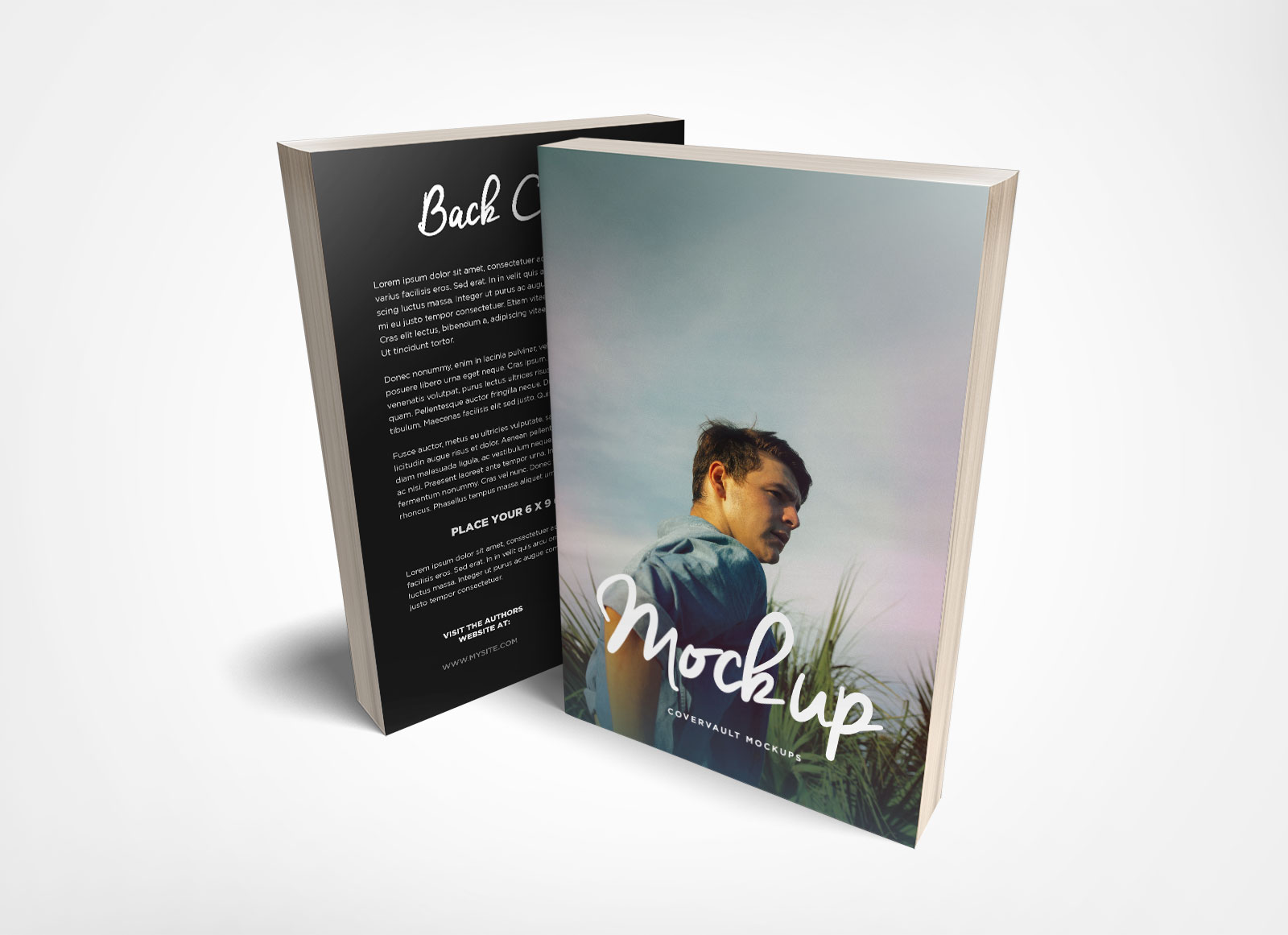 Front & Backside Paperback Book Mockup [6 x 9 inches] | Free PSD Templates