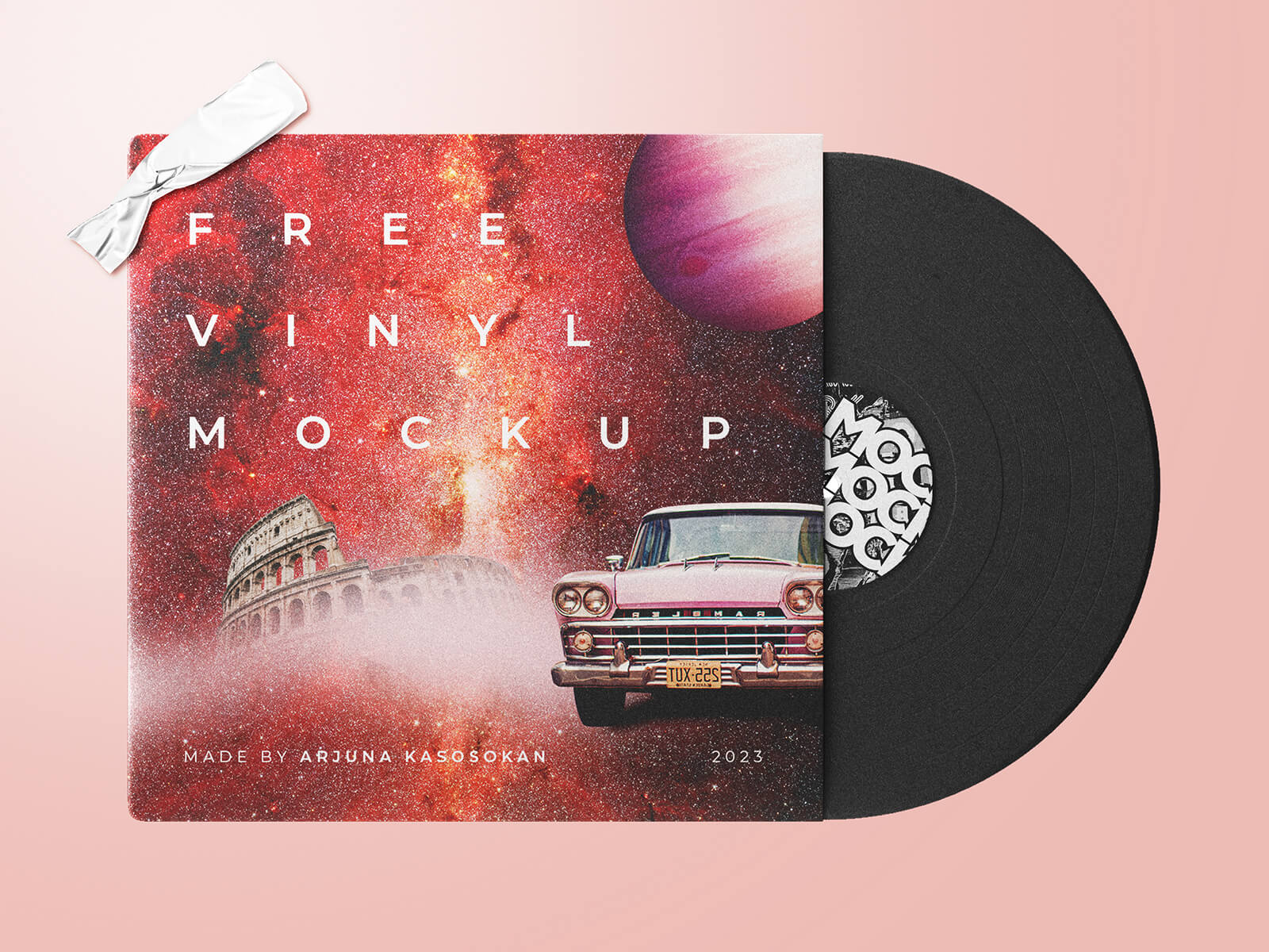 Vinyl Record Title Design Mockup | Free PSD Templates