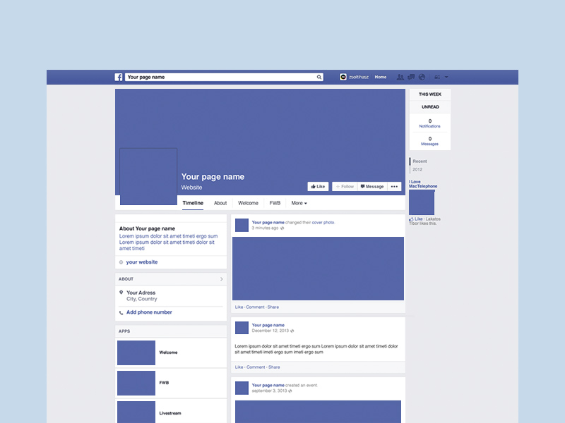 Facebook Page Mockup | Free PSD Templates