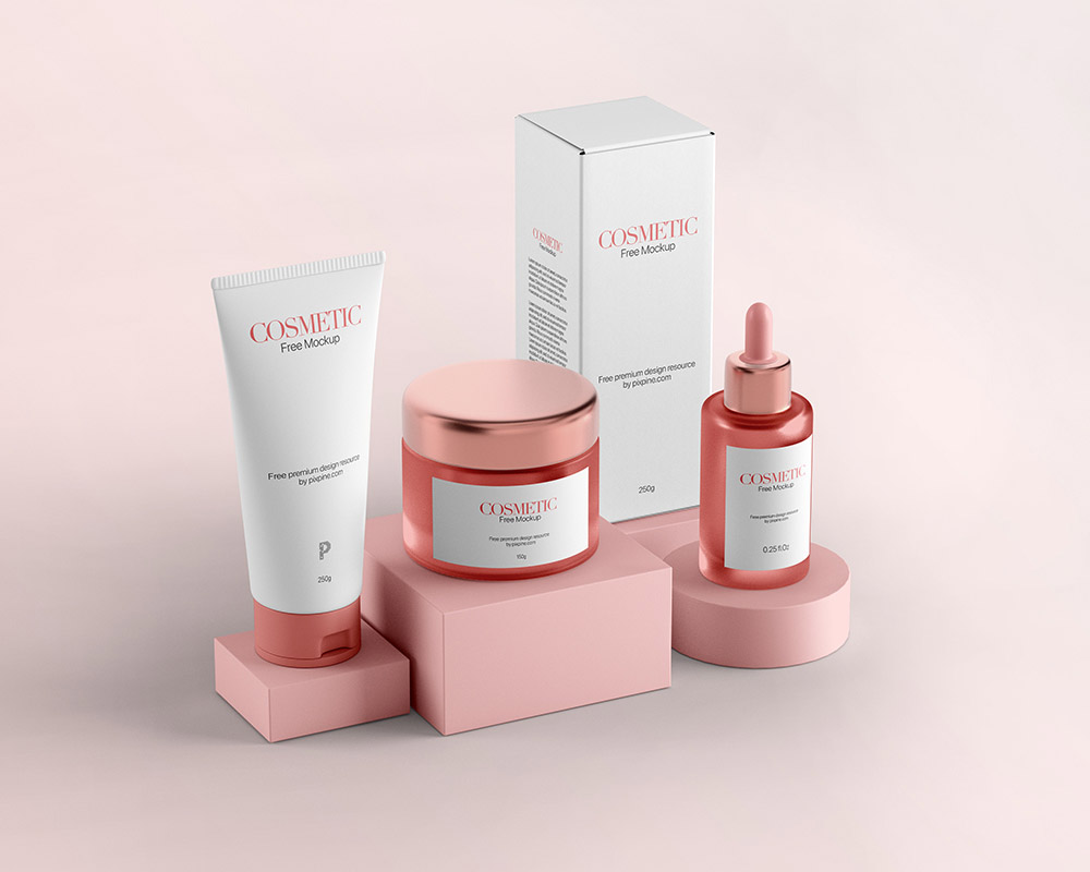 Emballage gratuit Cosmetic Mockup PSD | Modèles PSD gratuits