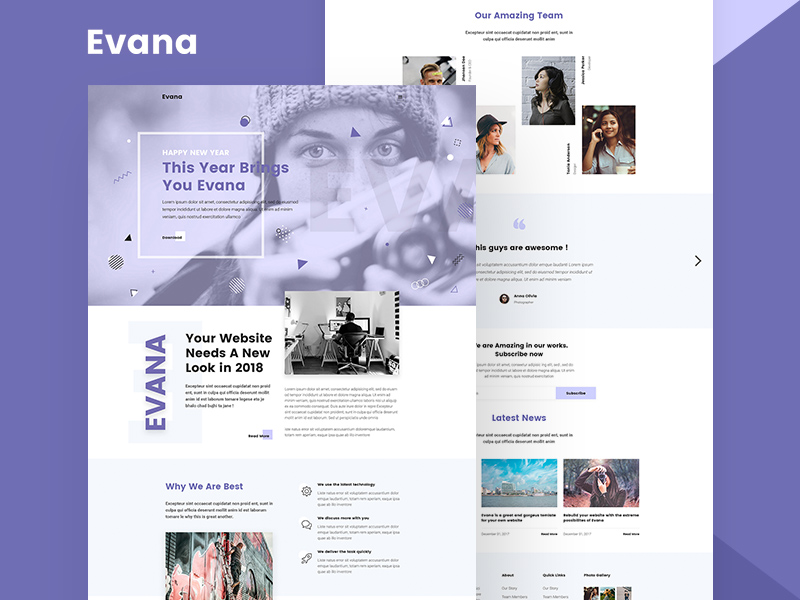 Creative Agency Website Template – Evana | Free PSD Templates