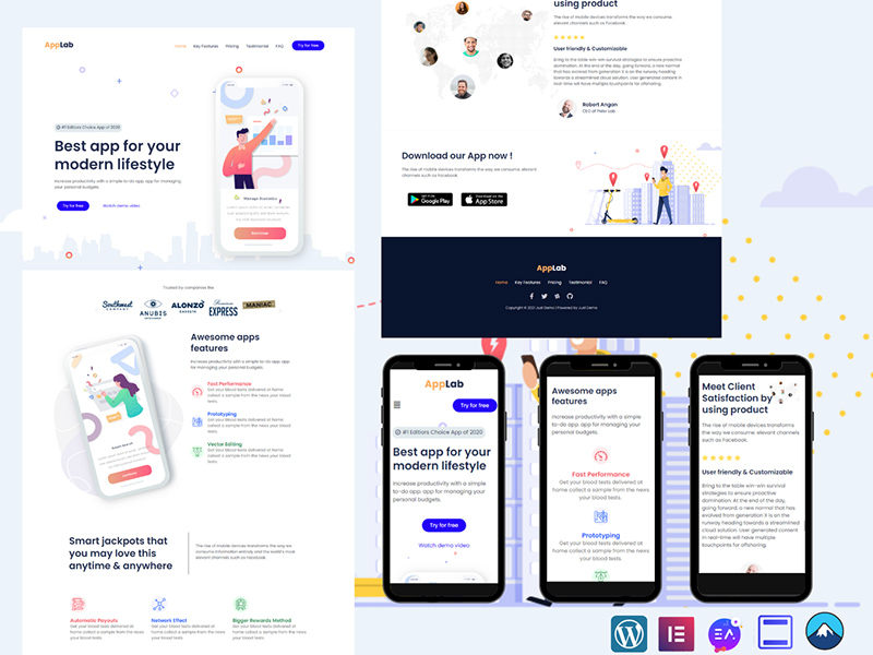 App Landing Page Design | Free PSD Templates